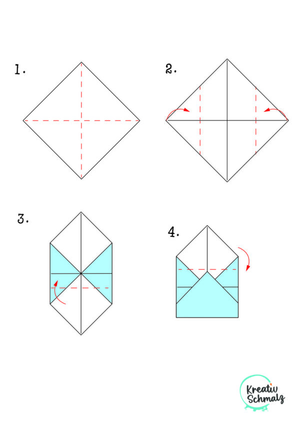 Origami Briefumschlag falten - Kreativschmalz